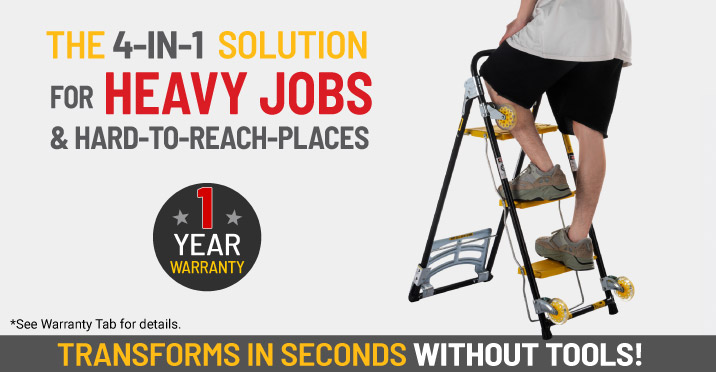 4-in-1 Multi Ladder | Dolly, Platform Trolley, Hand Trolley and Step ...