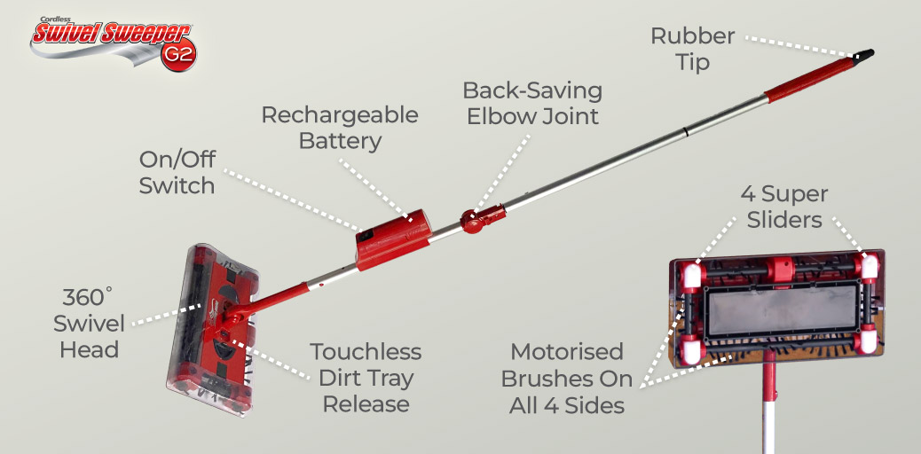 Swivel Sweeper® G2 | Cordless, Motorised Sweeper