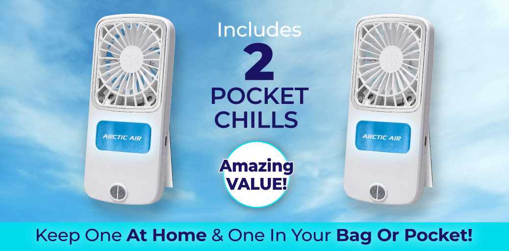 ARCTIC AIR® Pocket Chill 2 Pack | Personal, Portable Air Cooler