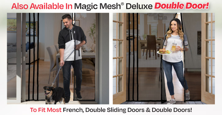 Magic Mesh® Deluxe Hands-Free Screen Door | Mesh Door Screen with Self ...