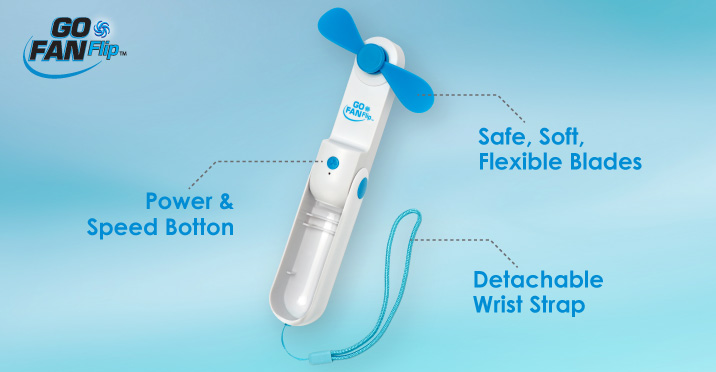 Go Fan Flip | Rechargeable Flip Fan With Built In Power Bank